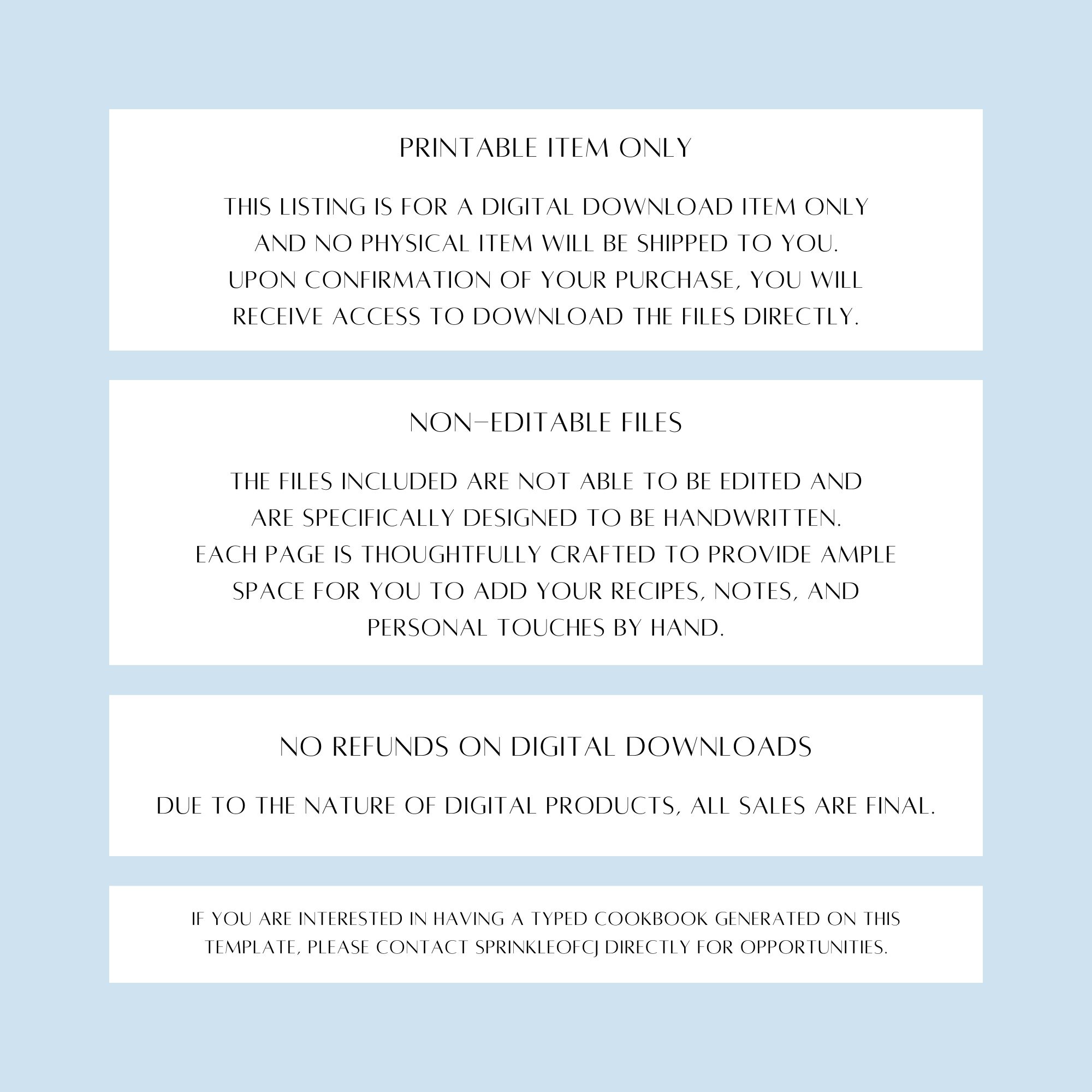 Printable Cookbook Template - Peachy Daydream - Etsy