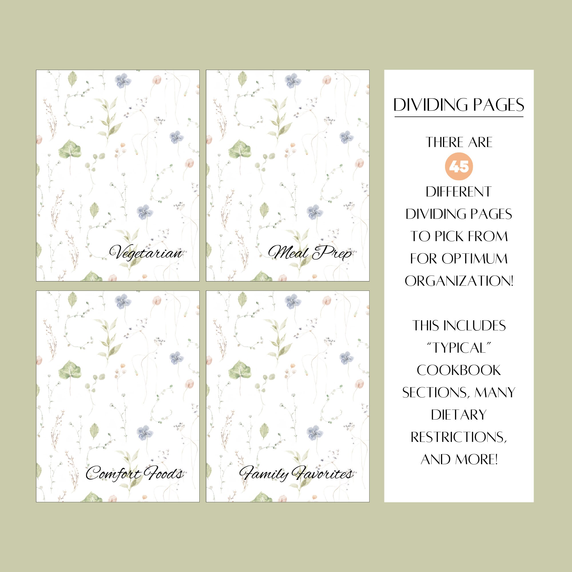 Printable Cookbook Template - Peachy Daydream - Etsy