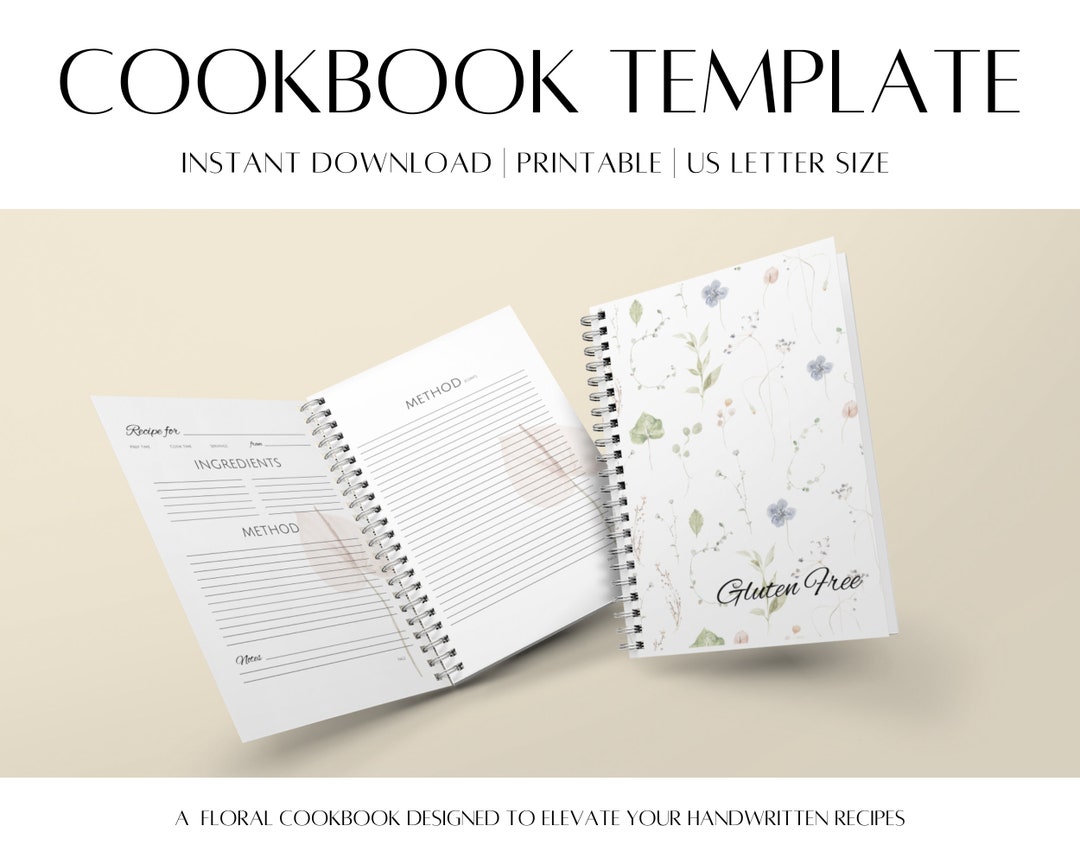 Printable Cookbook Template - Peachy Daydream - Etsy