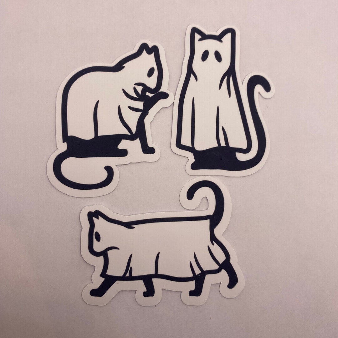 Ghost Cat Sticker Pack - Etsy