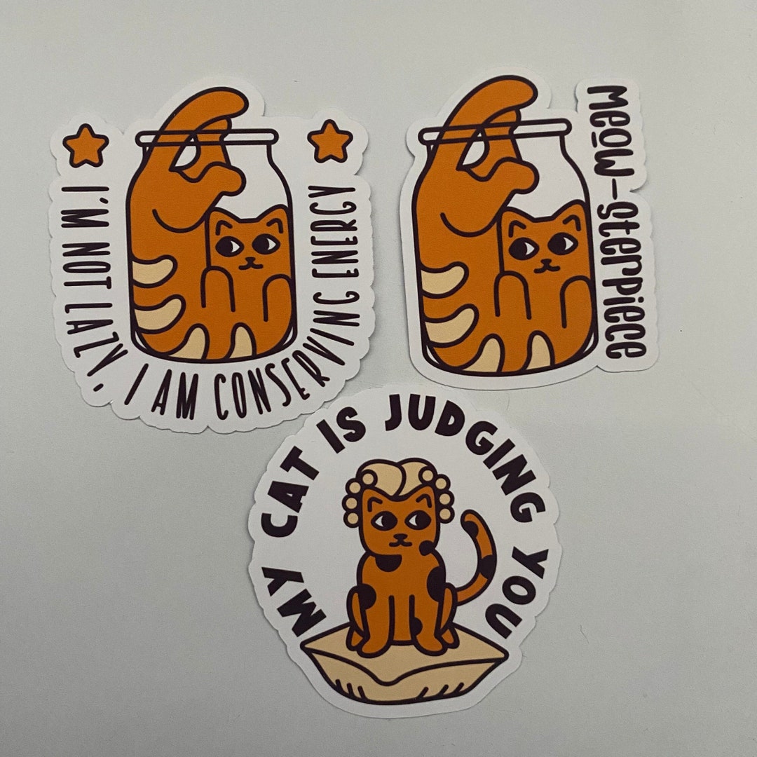 Funny Cat Sticker Pack - Etsy