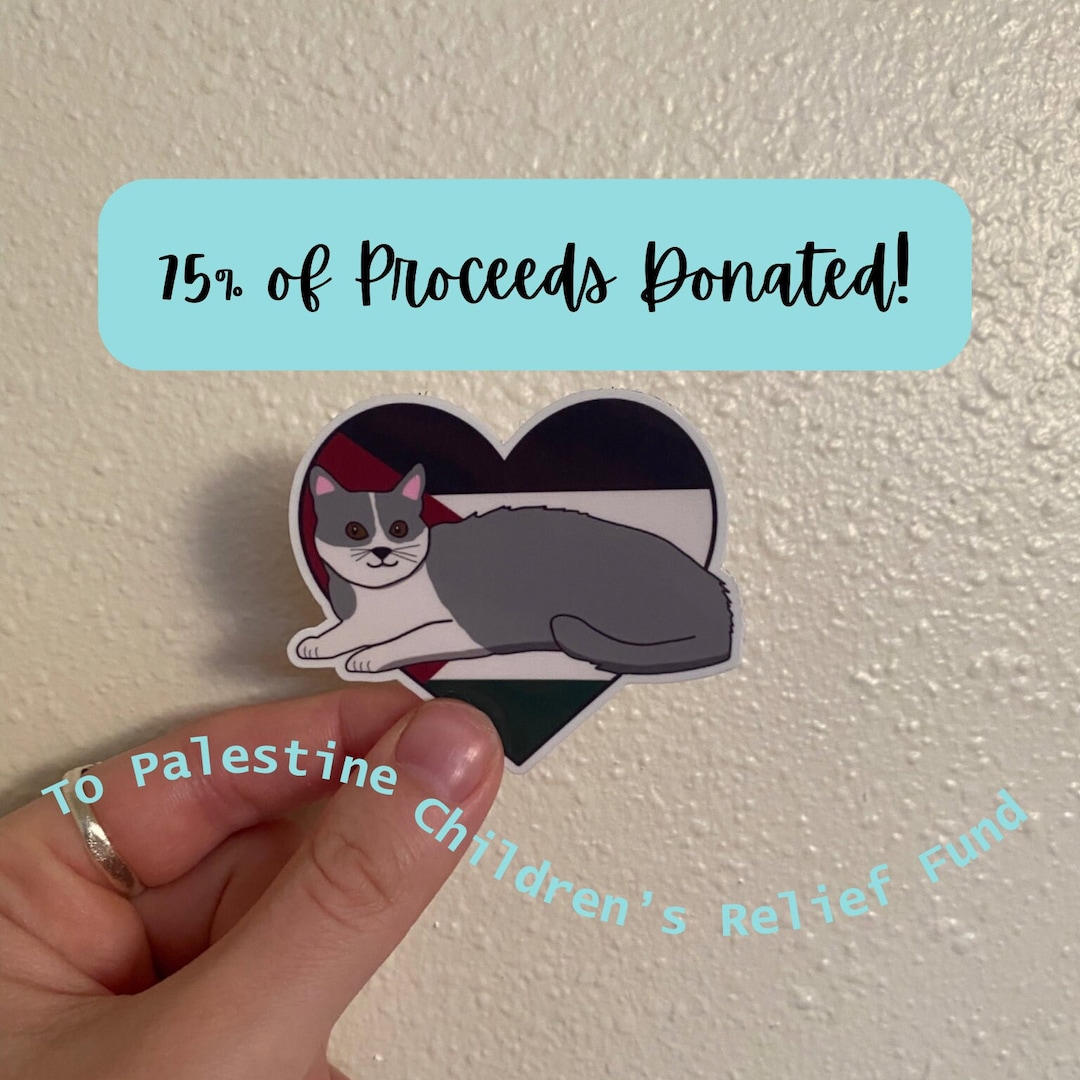 Free Palestine Cat Sticker, Free Palestine Sticker, Save Palestine ...