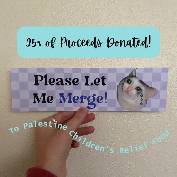Magnetic Bumper Sticker Let Me Merge - Etsy