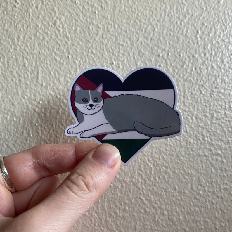 Free Palestine Cat Sticker, Free Palestine Sticker, Save Palestine ...