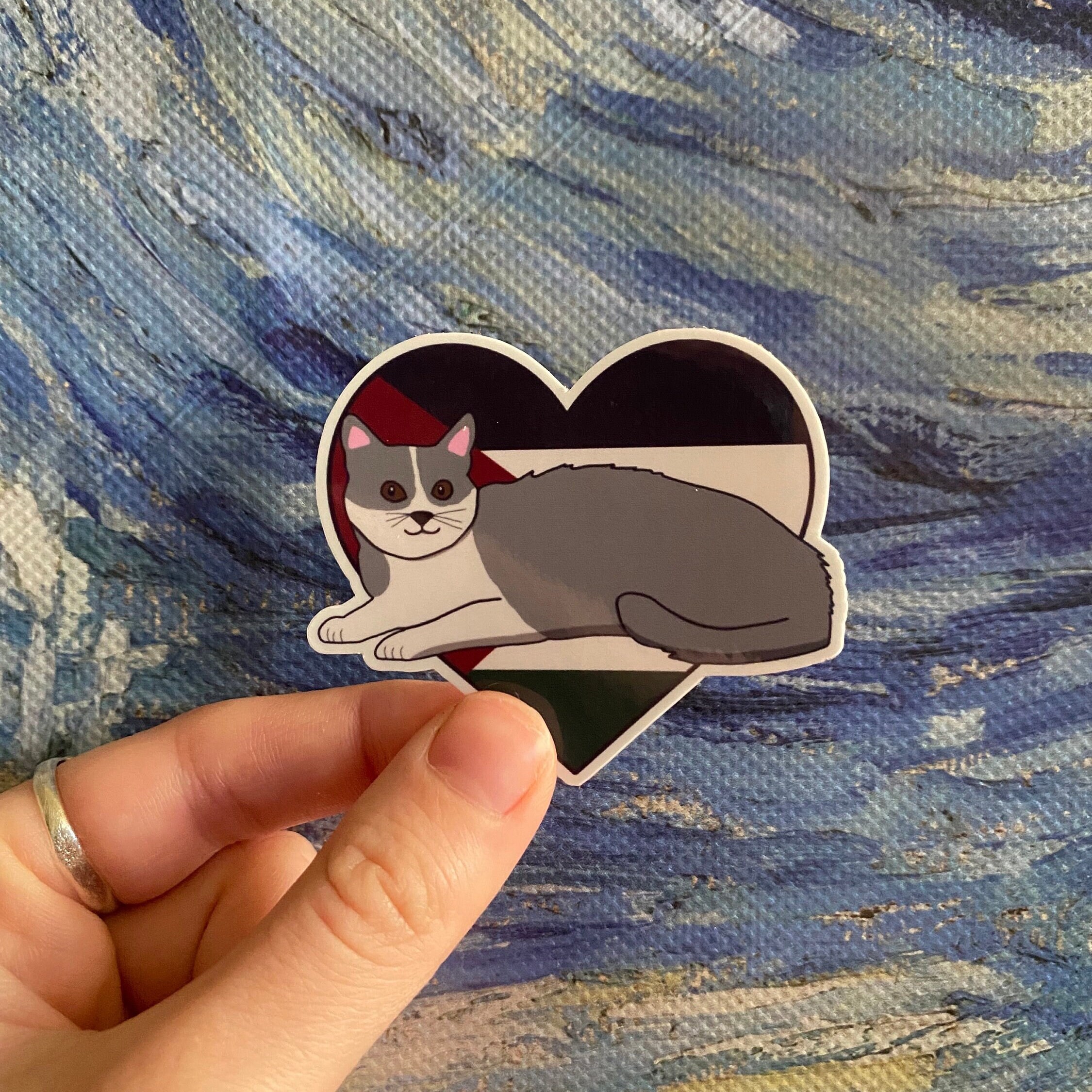 Free Palestine Cat Sticker, Free Palestine Sticker, Save Palestine ...