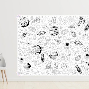 Coloring Poster for Kids Outer Space Digital Download Coloring Poster ...