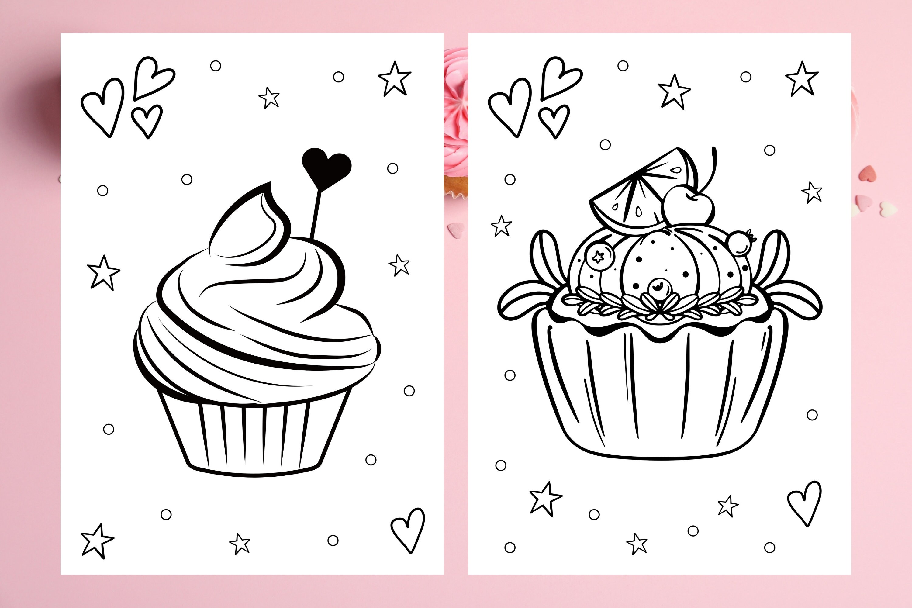 10x Cake and Cupcake Coloring Pages PDF Download Coloring Pages for ...