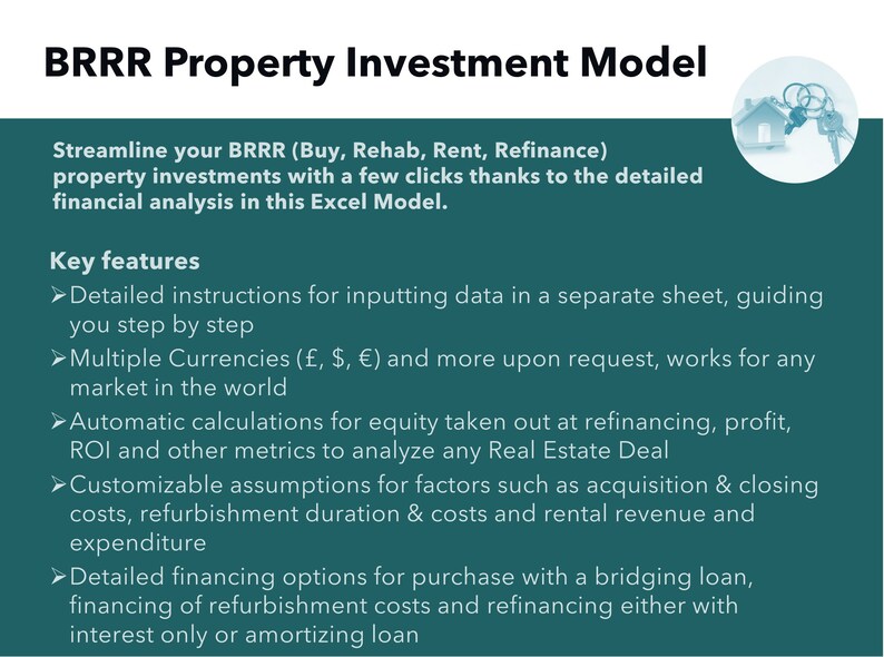 BRRR Property Investment Excel Model: Real Estate Analysis to Buy ...
