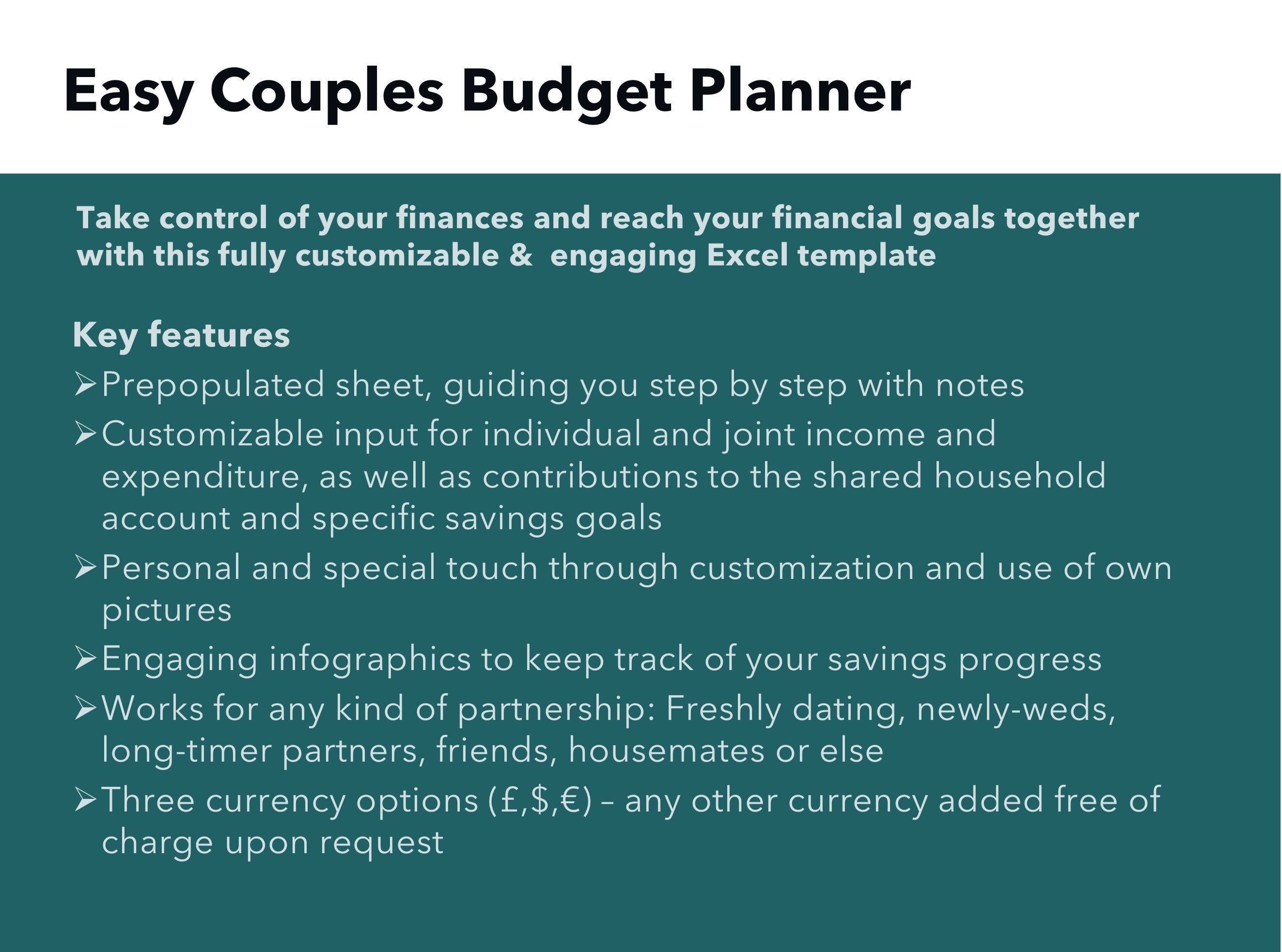 Financial Planner, COUPLES BUDGET Excel Template, Expense Tracker ...