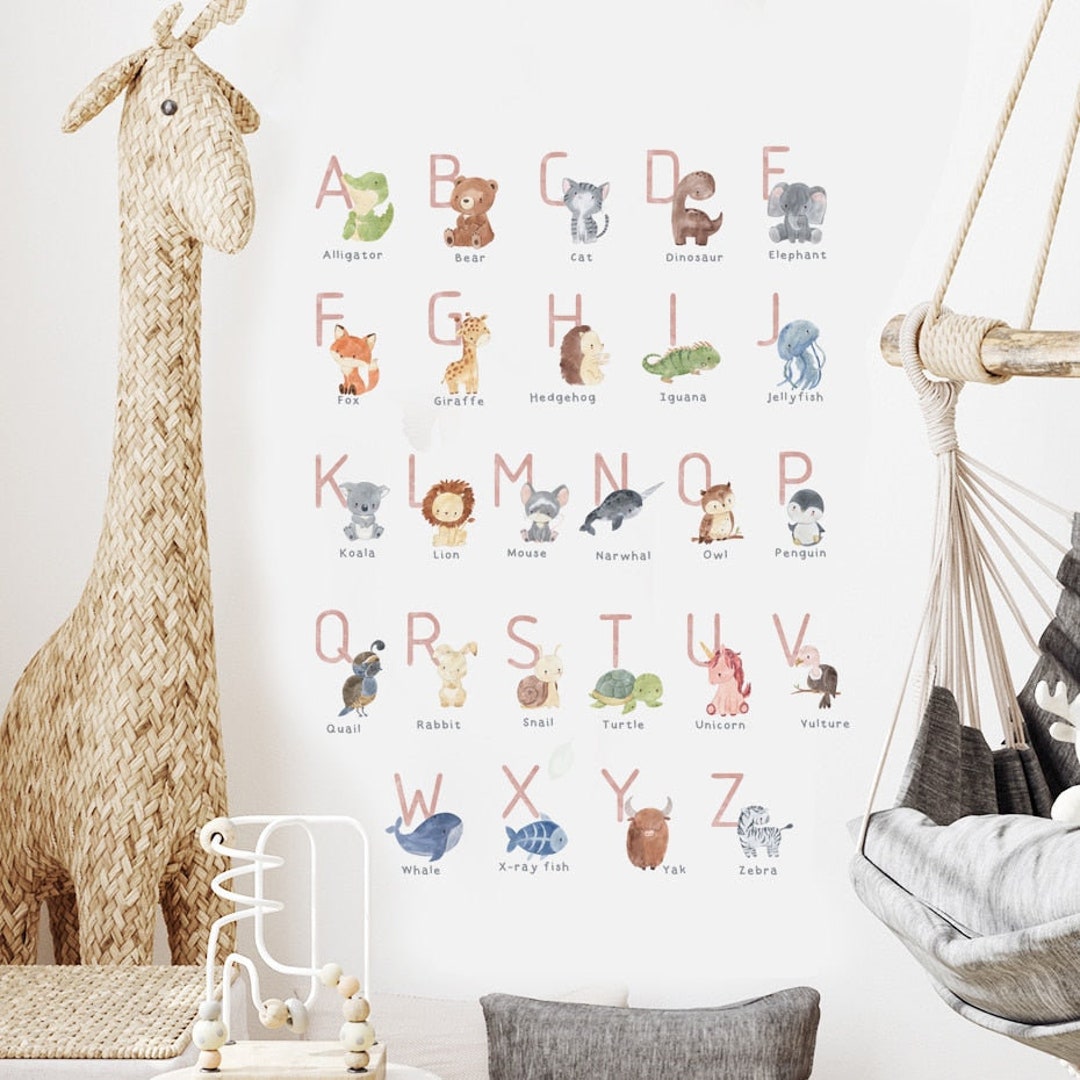 Animal Alphabet Wall Decal - Etsy