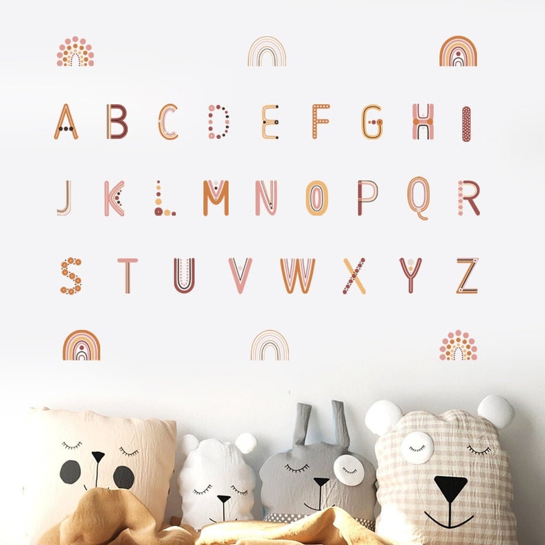 Alphabet Wall Decal Nursery Bedroom & Playroom Wall - Etsy
