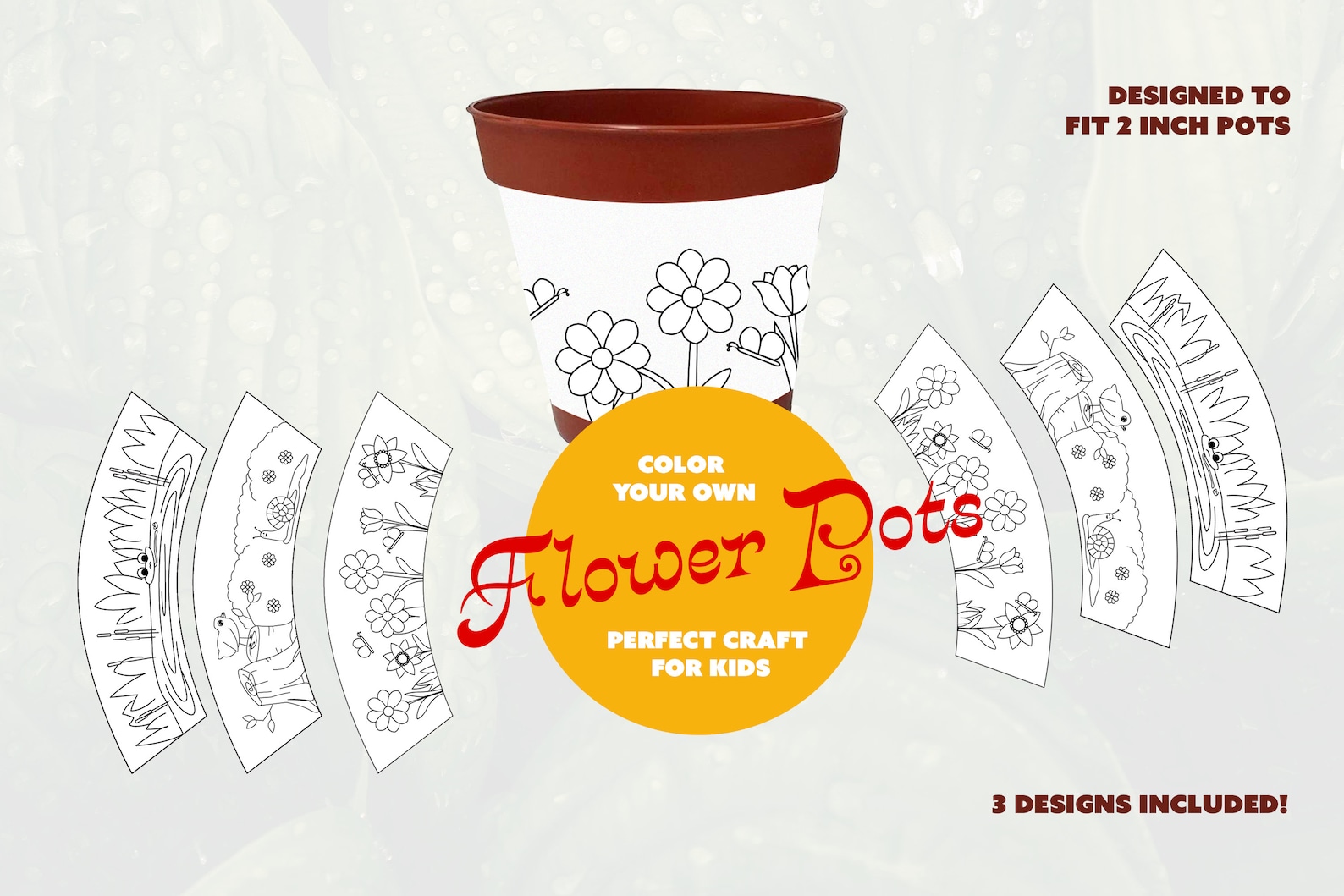 Color Your Own Flower Pot Printable Crafting Activity - Etsy