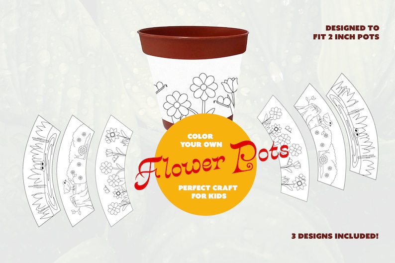 Color Your Own Flower Pot Printable Crafting Activity - Etsy