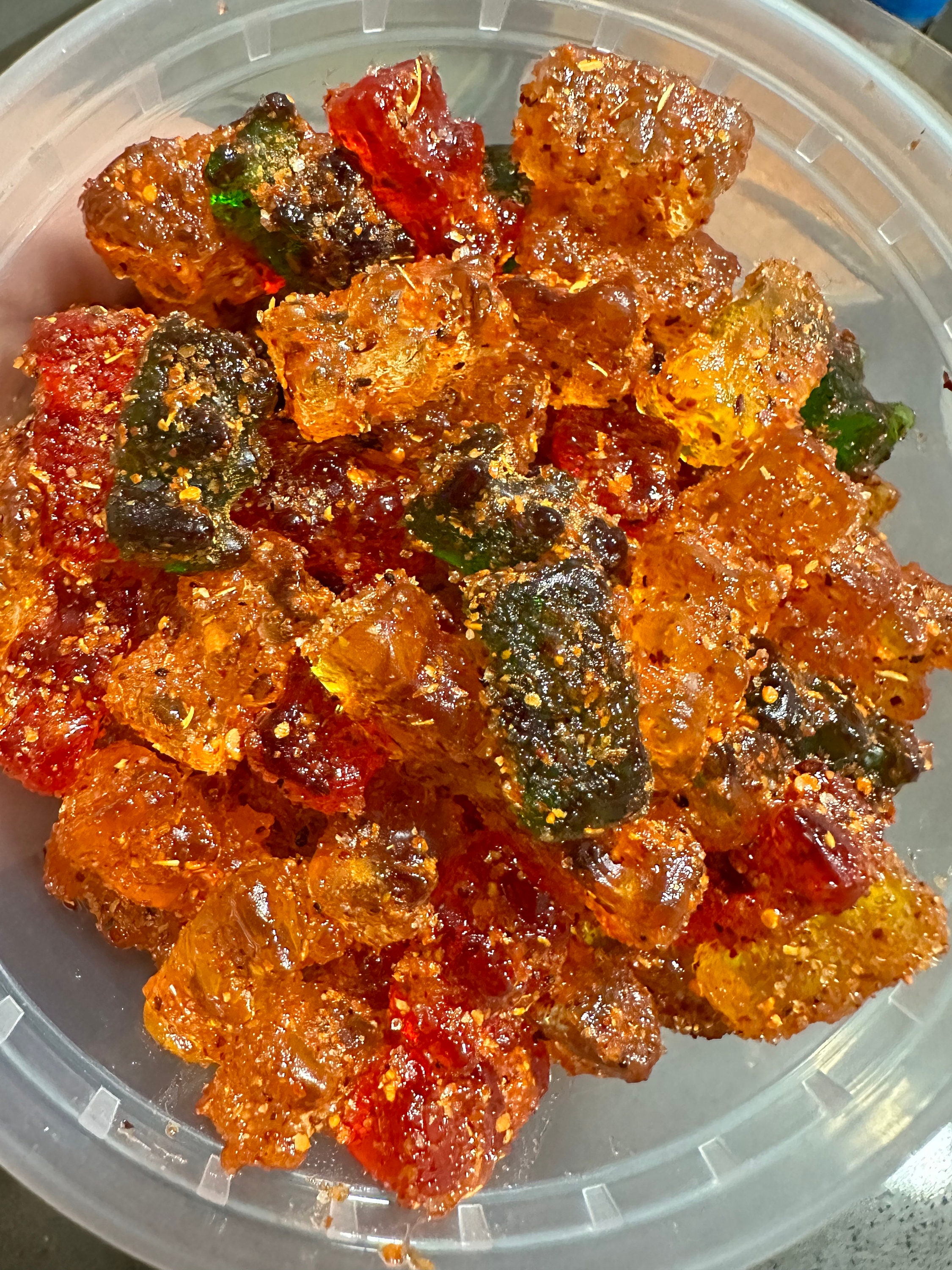 Gummy Bears Enchilados Made With Tajin And Chamoy Spicy Etsy