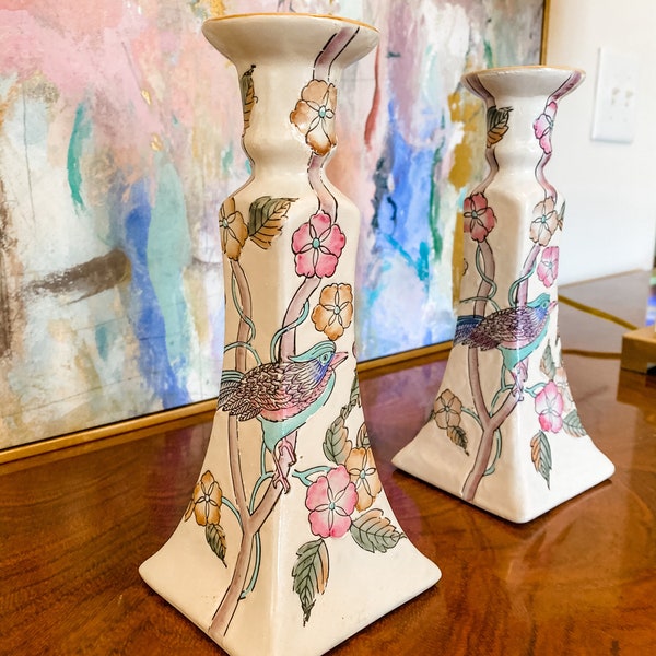 Painted Candlesticks - Etsy