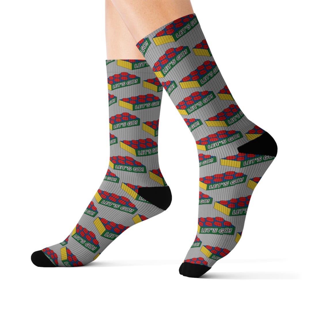 Classic Brick Colors Sublimation Socks: Gift for Brick Builders - Etsy