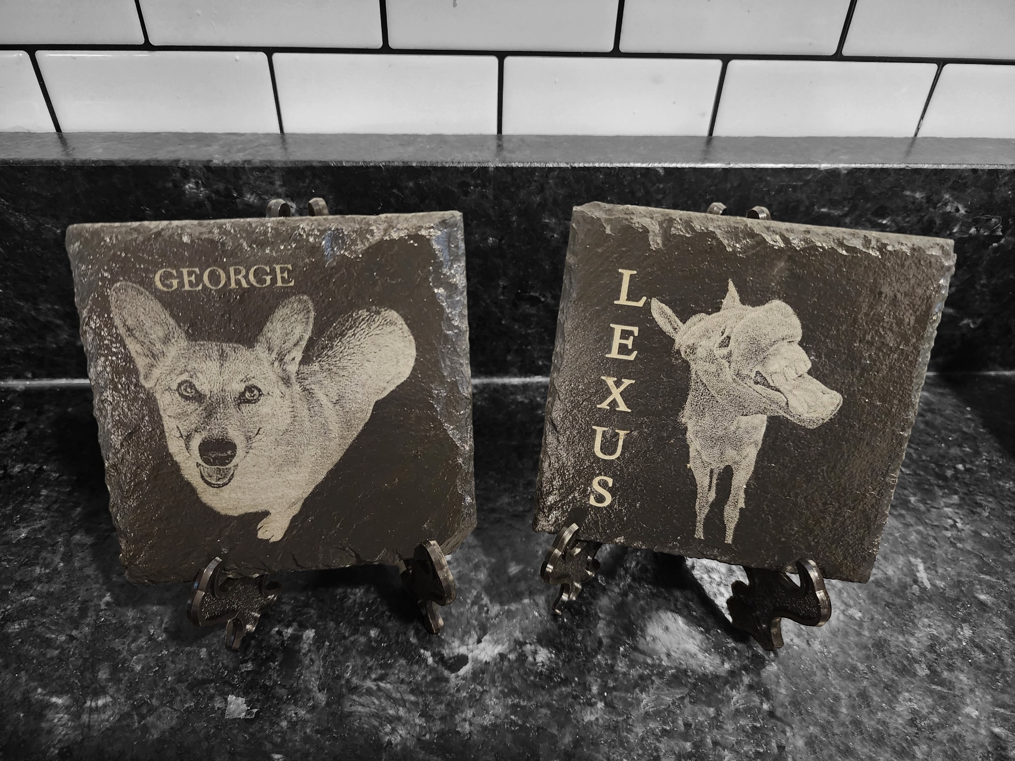 Custom Pet Coaster, Laser Engraved Pet Coasters, Slate Coasters With ...