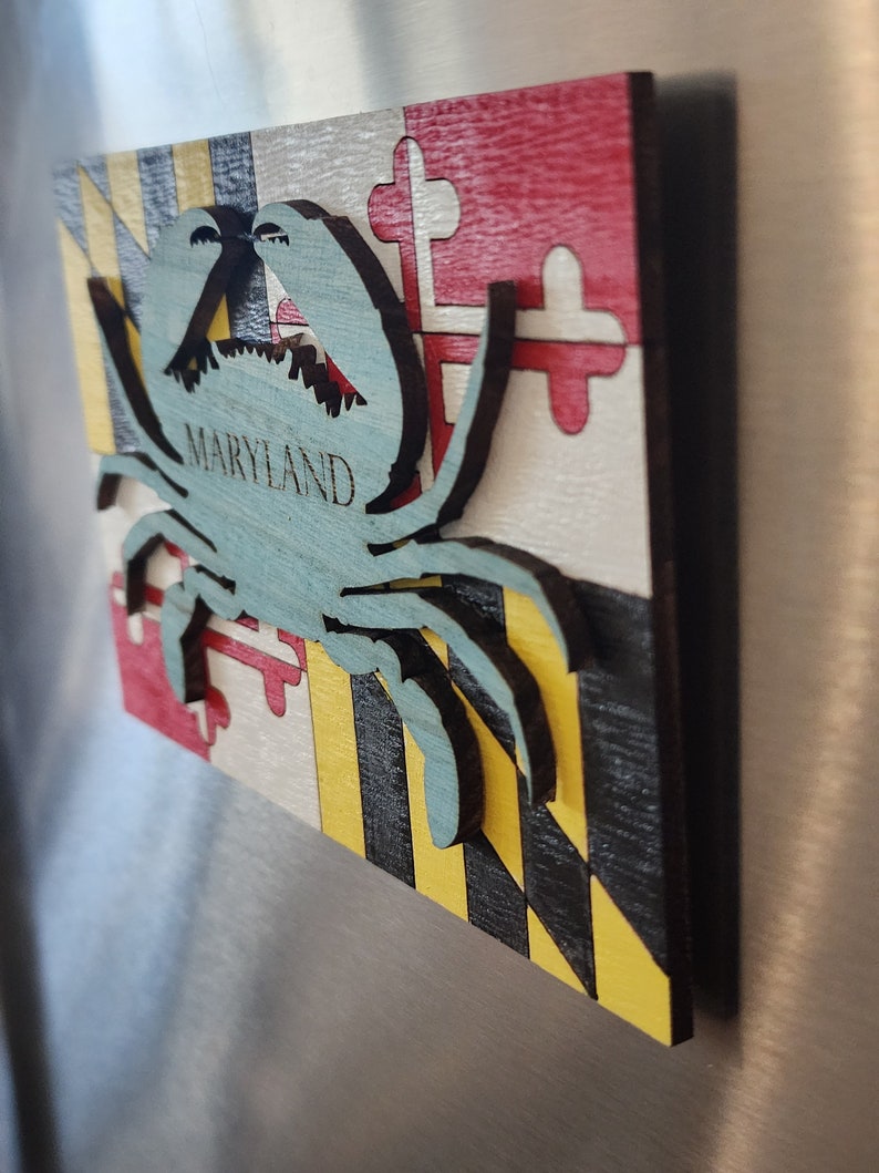 Maryland Crab Magnet, Maryland Flag and Crab Decor, Blue Crab Decor - Etsy