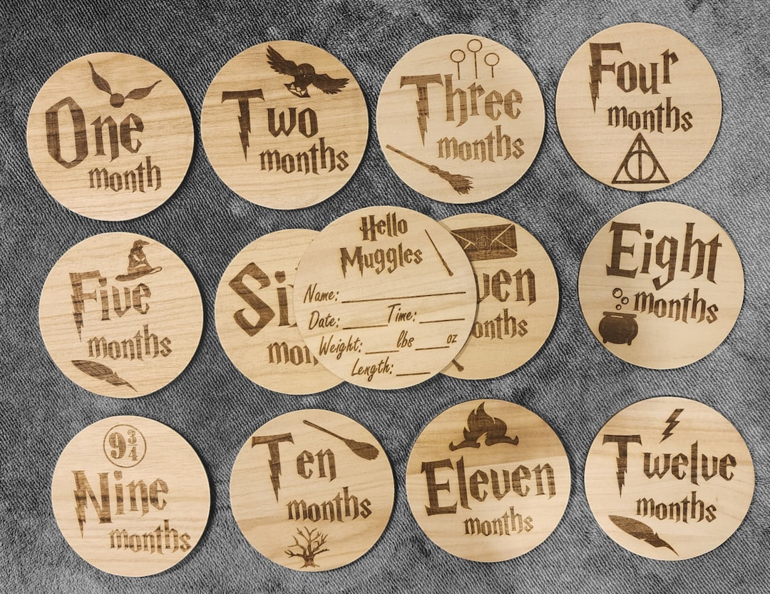 Harry P Baby Milestone Markers, Photo Prop for Baby, Monthly Milestone ...