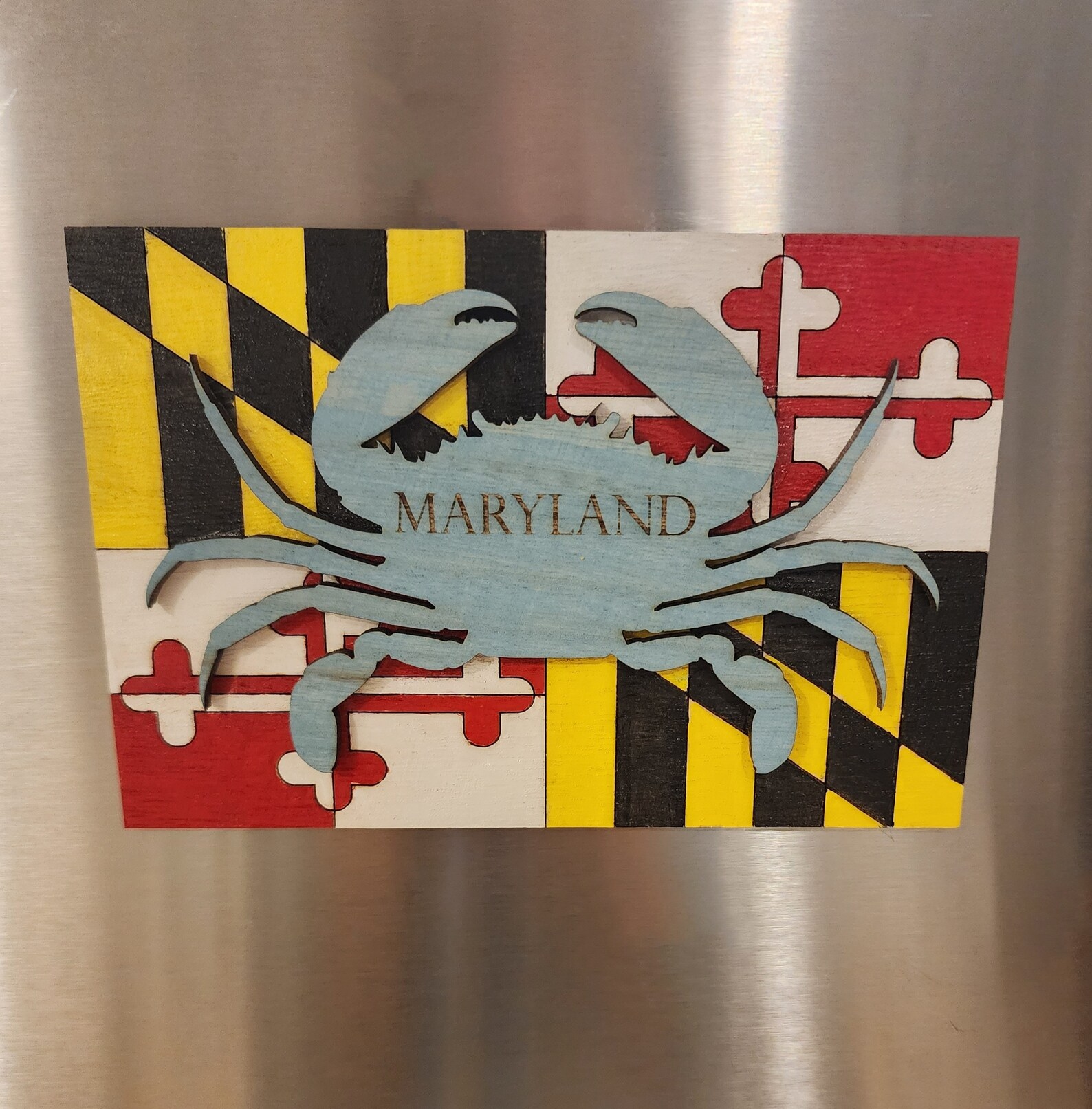 Maryland Crab Magnet, Maryland Flag and Crab Decor, Blue Crab Decor - Etsy