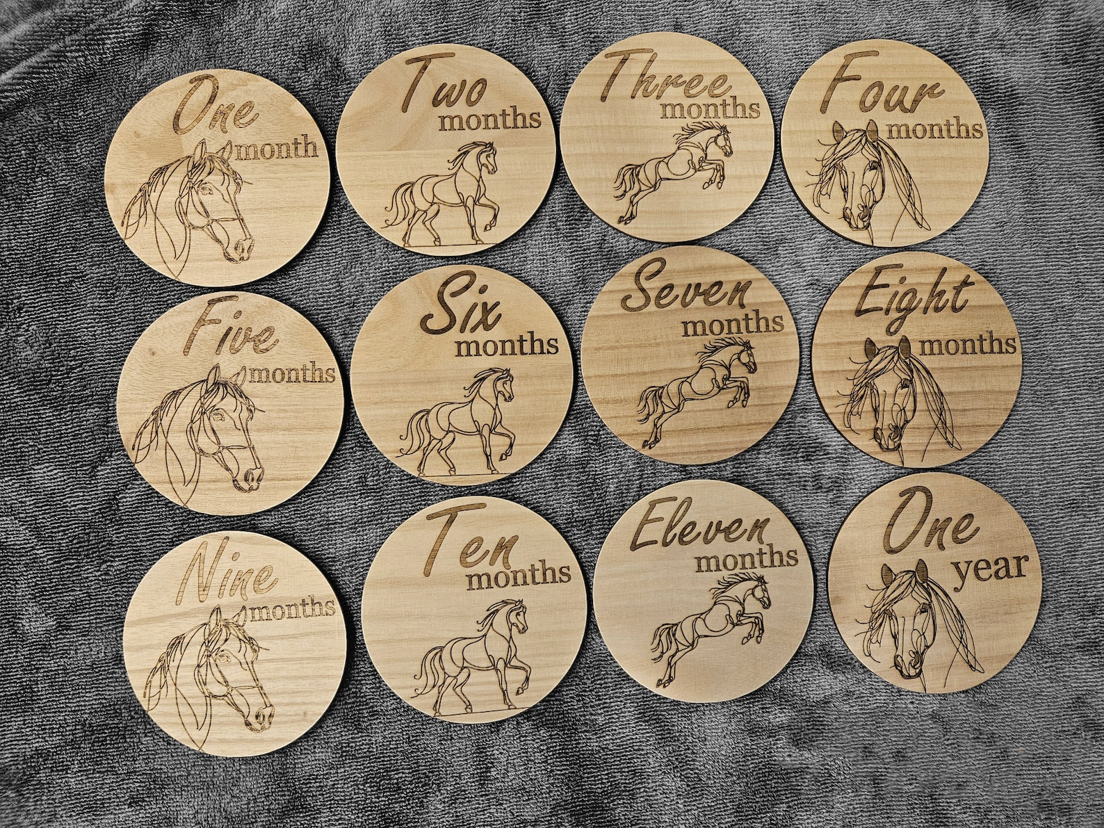 Horse Equestrian Milestone Markers, Newborn Photo Prop, Farm, Horse ...