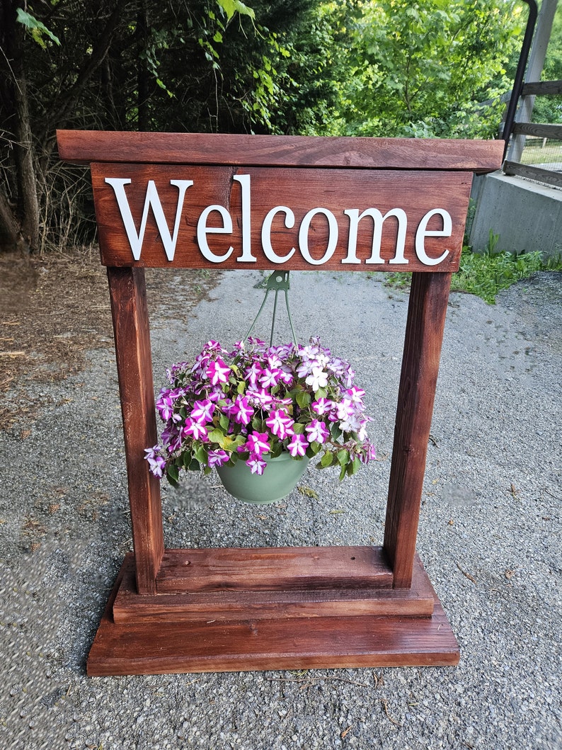 Welcome Porch Sign Flower Plant Welcome Hanger Custom Porch Decor Plant ...