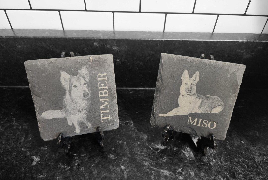 Custom Pet Coaster, Laser Engraved Pet Coasters, Slate Coasters With ...