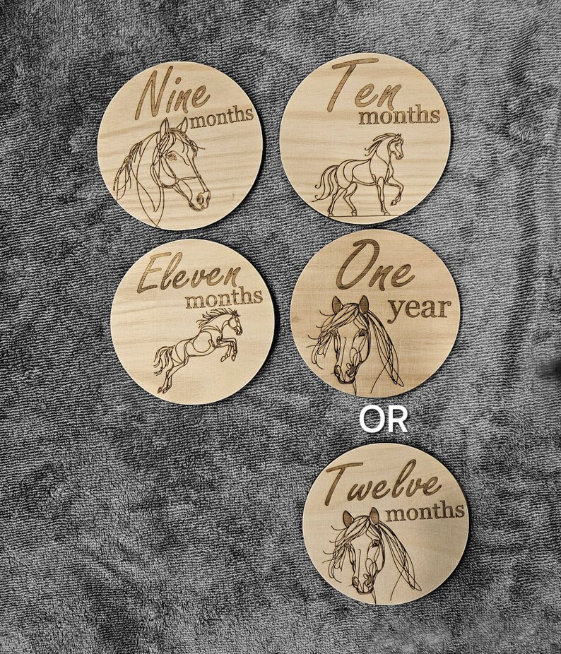 Horse Equestrian Milestone Markers, Newborn Photo Prop, Farm, Horse ...