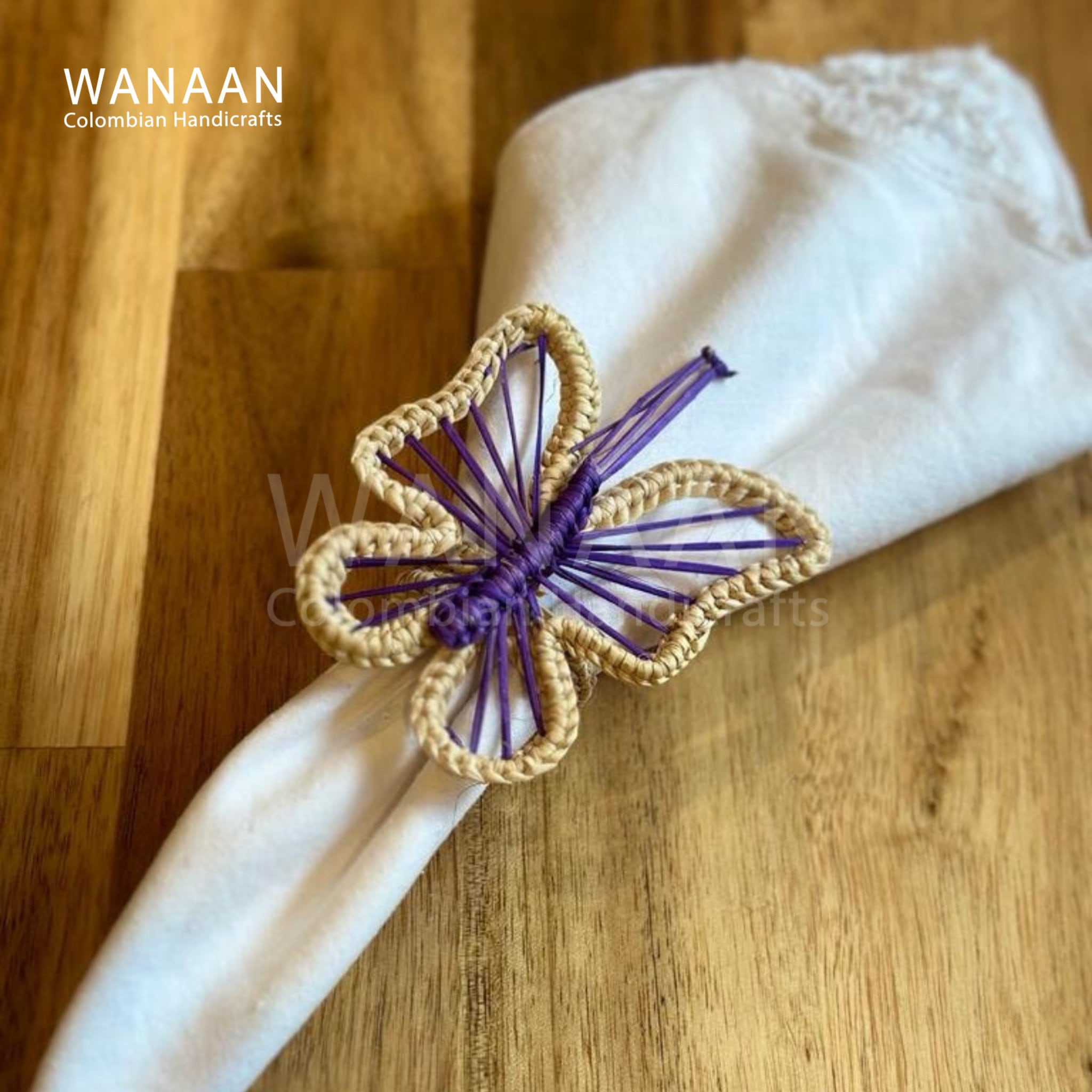 Butterfly Napkin Ring, Iraca Straw Napkin Ring, Handmade From Colombia ...