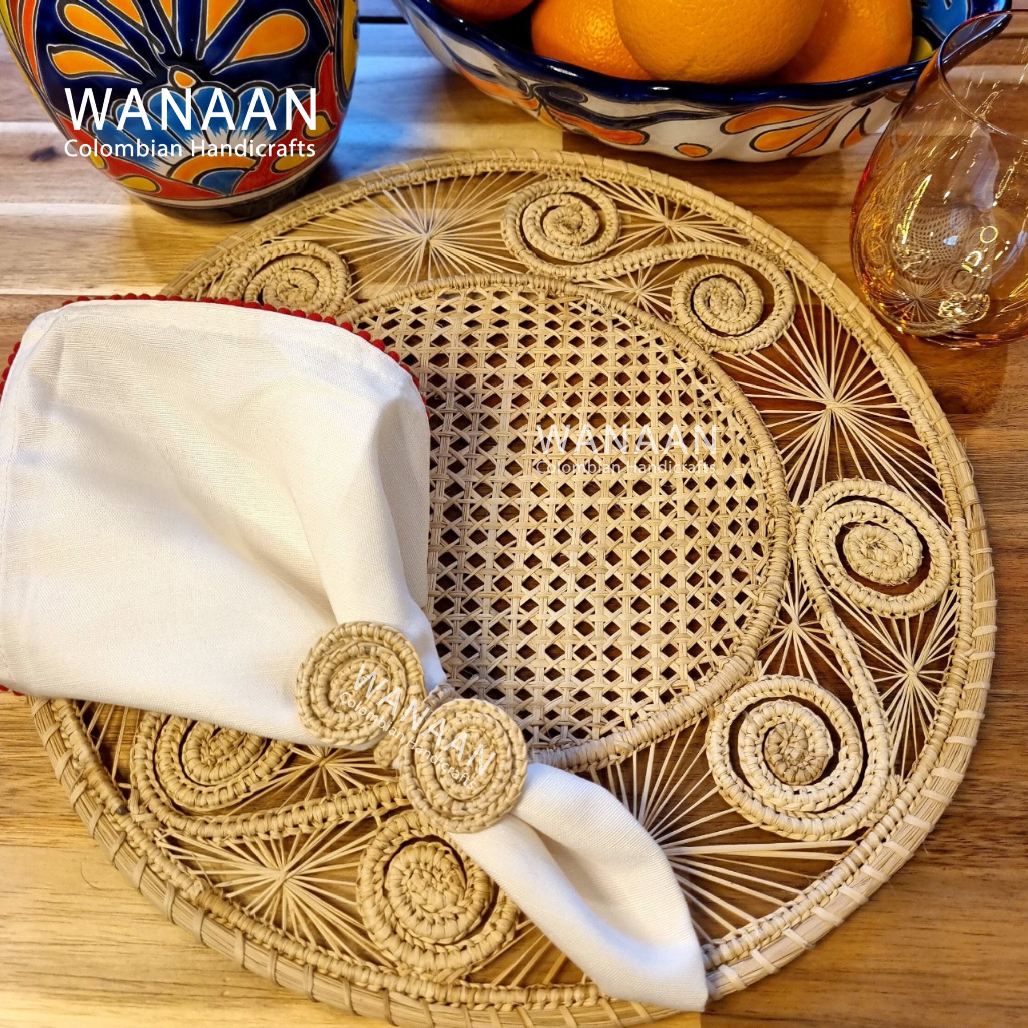 Sea Placemat Style Handmade Iraca Palm Placemat Table Decoration, Boho Table Setting Product ...