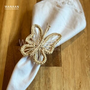 Butterfly Napkin Ring, Iraca Straw Napkin Ring, Handmade From Colombia ...