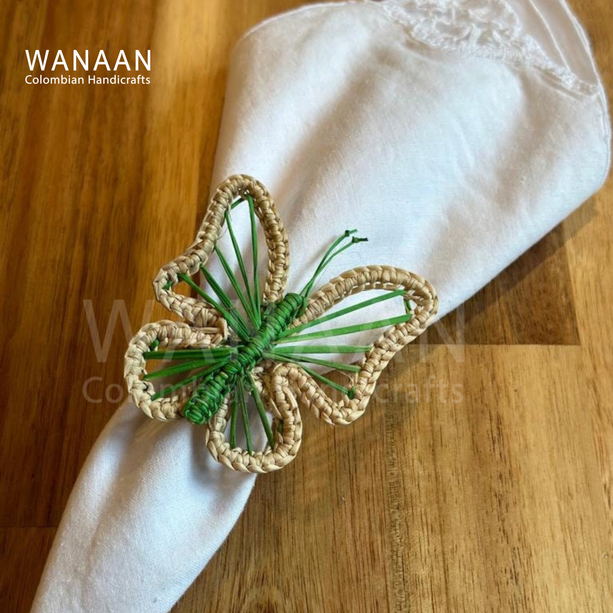 Butterfly Napkin Ring, Iraca Straw Napkin Ring, Handmade From Colombia ...