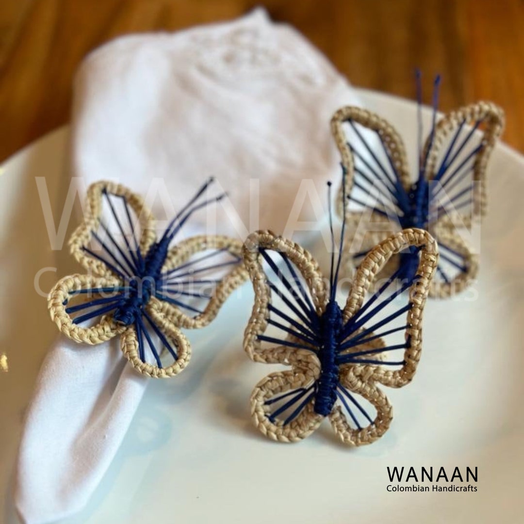 Butterfly Napkin Ring, Iraca Straw Napkin Ring, Handmade From Colombia ...