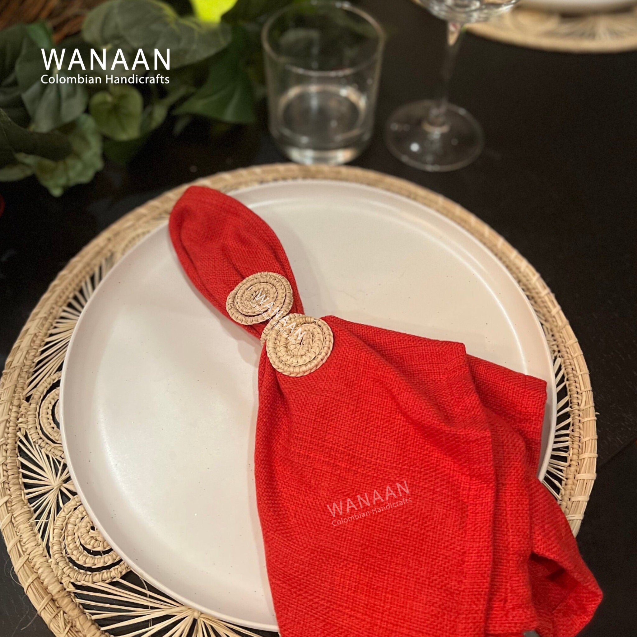 Sea Napkin Ring, Iraca Straw Napkin Ring, Handmade Napkin Ring From ...