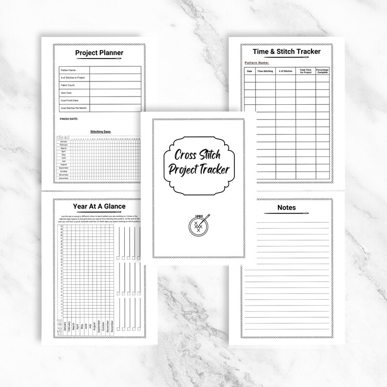 PRINTABLE Cross Stitch Tracker, Minimalist, Planner, Journal, Xstitch ...