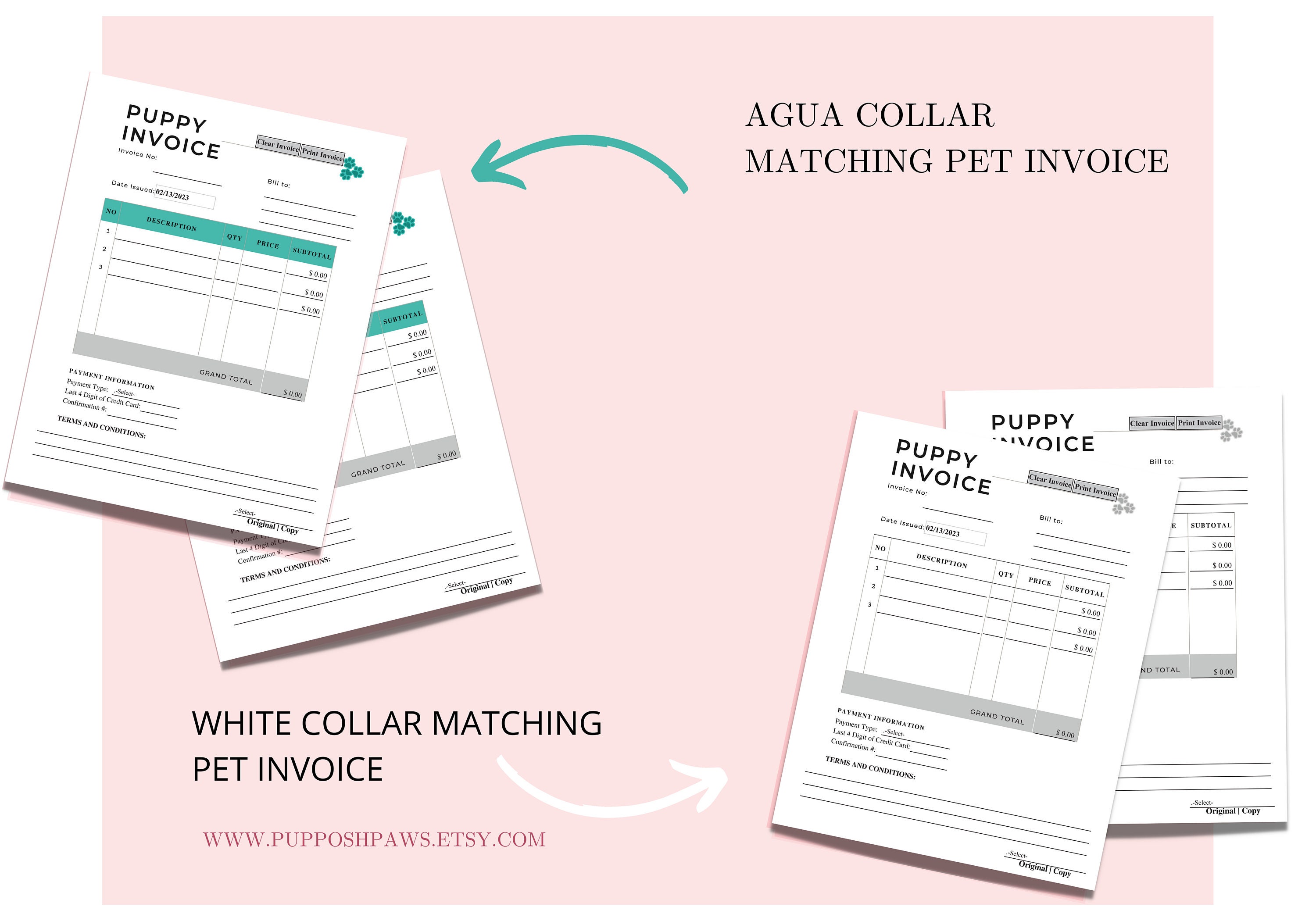 Pawfect Puppies Invoice: Fillable Invoice Receipt for Dog Breeders and ...
