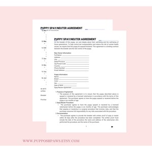 Spay and Neuter Your Pets Contract Agreement, Editable Breeder Form - Etsy