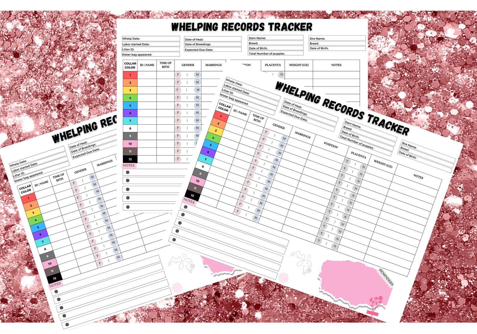 Puppy Whelping Records Tracker: Breeder Form (printable PDF) - Etsy