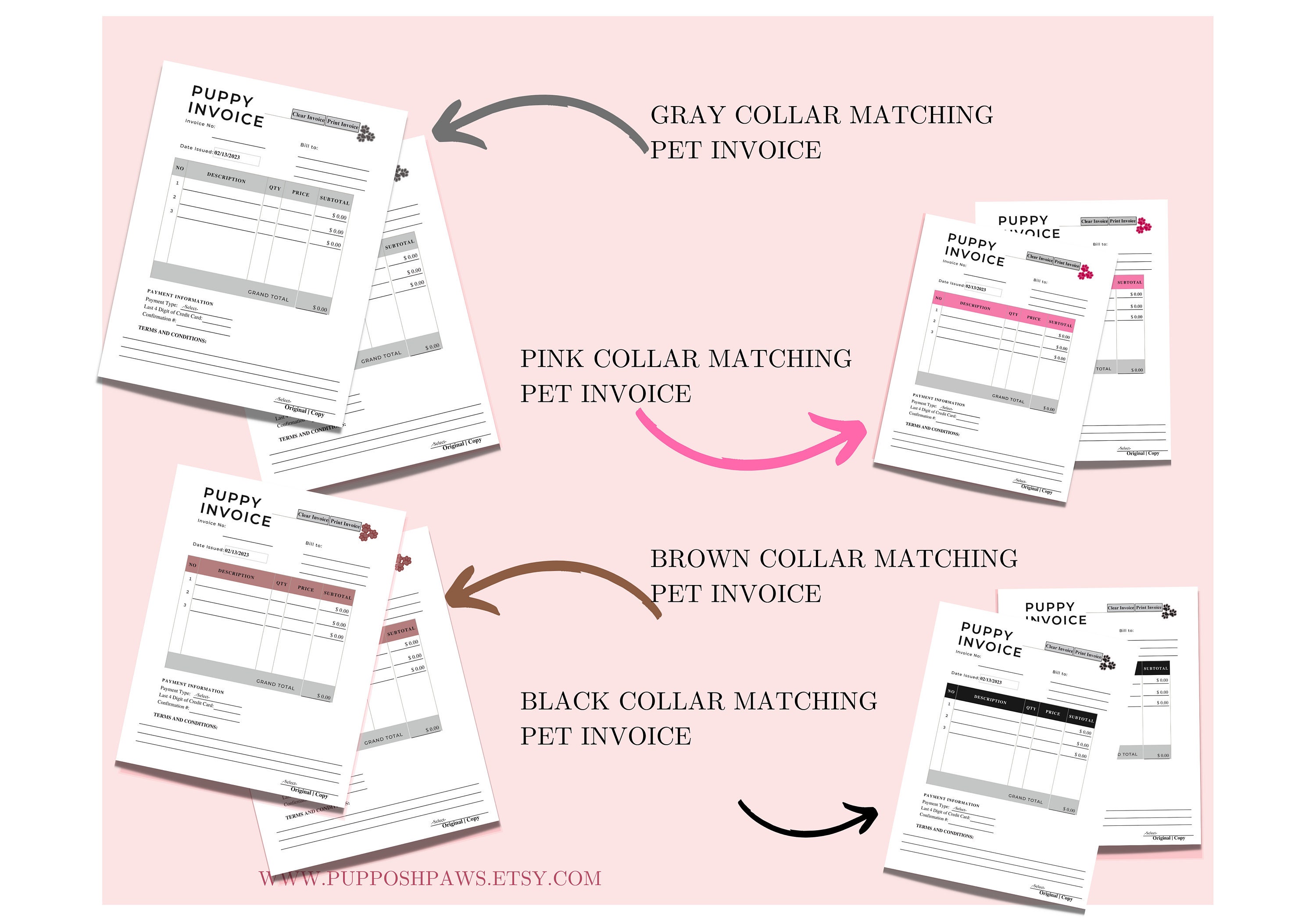 Pawfect Puppies Invoice: Fillable Invoice Receipt for Dog Breeders and ...