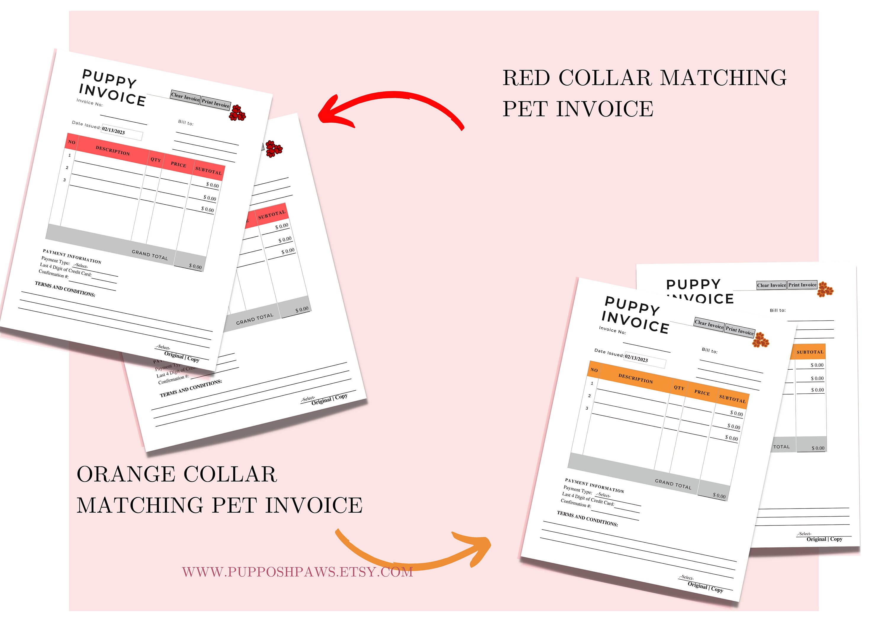 Pawfect Puppies Invoice: Fillable Invoice Receipt for Dog Breeders and ...