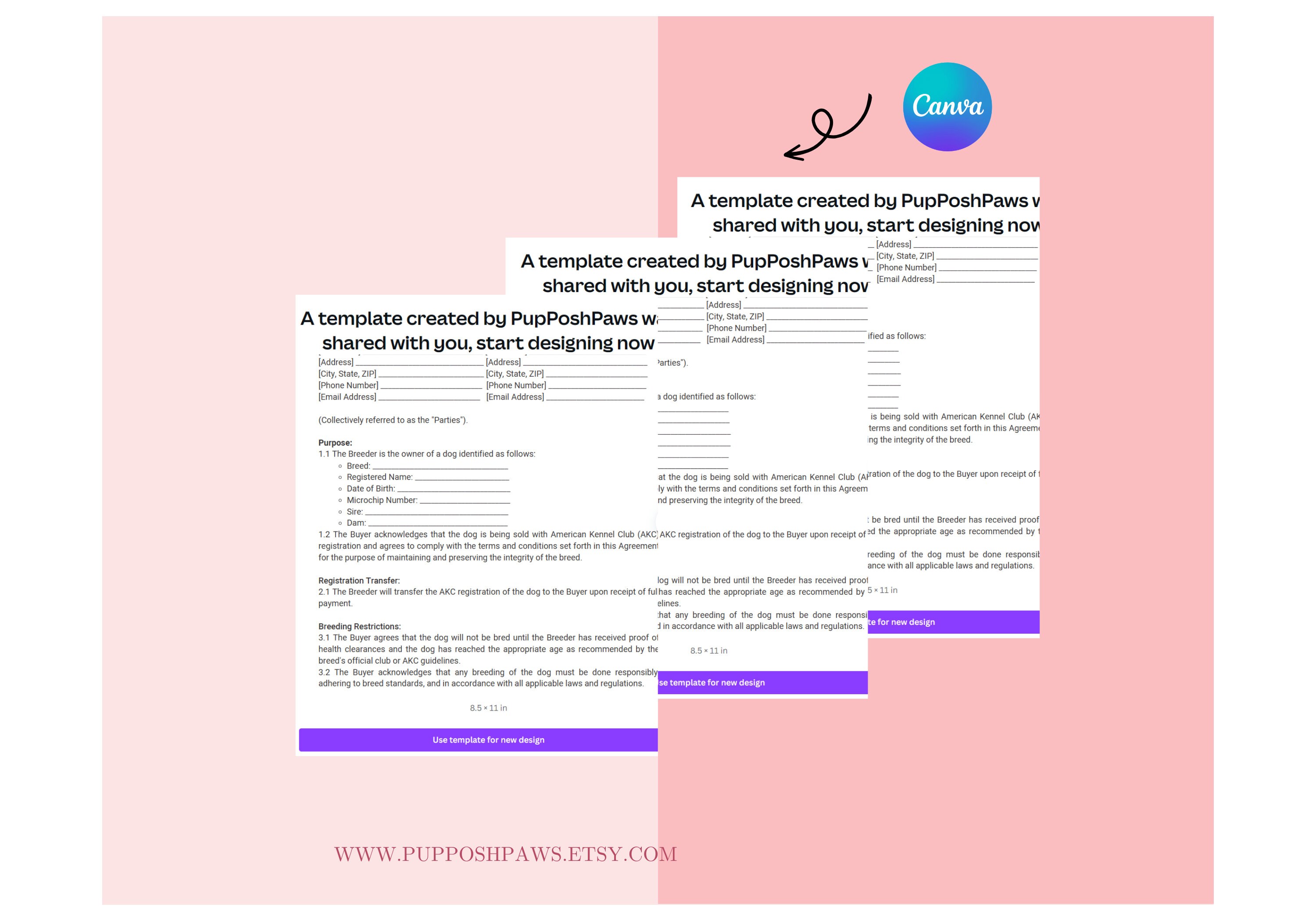 Breeding Contract: CKC Puppy Breeding Template for Breeders and Co ...