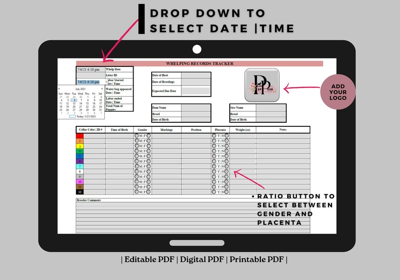 Fillable Whelping Records Tracker: Litter Form for Dog Breeders - Etsy