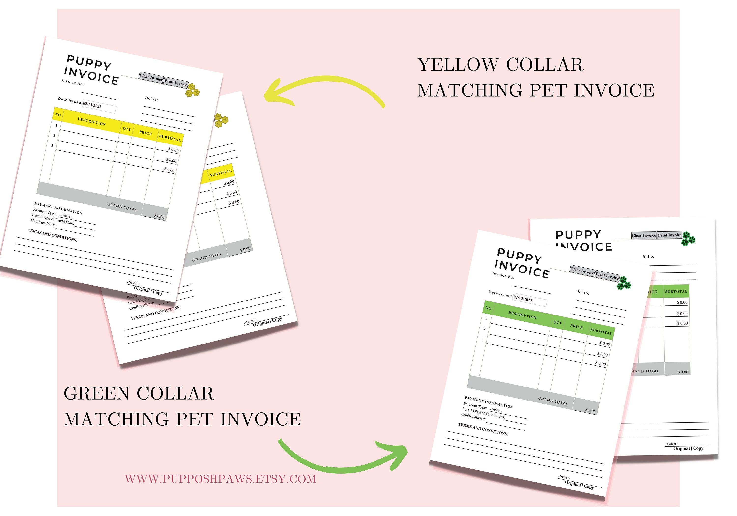 Pawfect Puppies Invoice: Fillable Invoice Receipt for Dog Breeders and ...