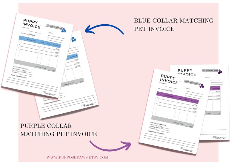 Pawfect Puppies Invoice: Fillable Invoice Receipt for Dog Breeders and ...