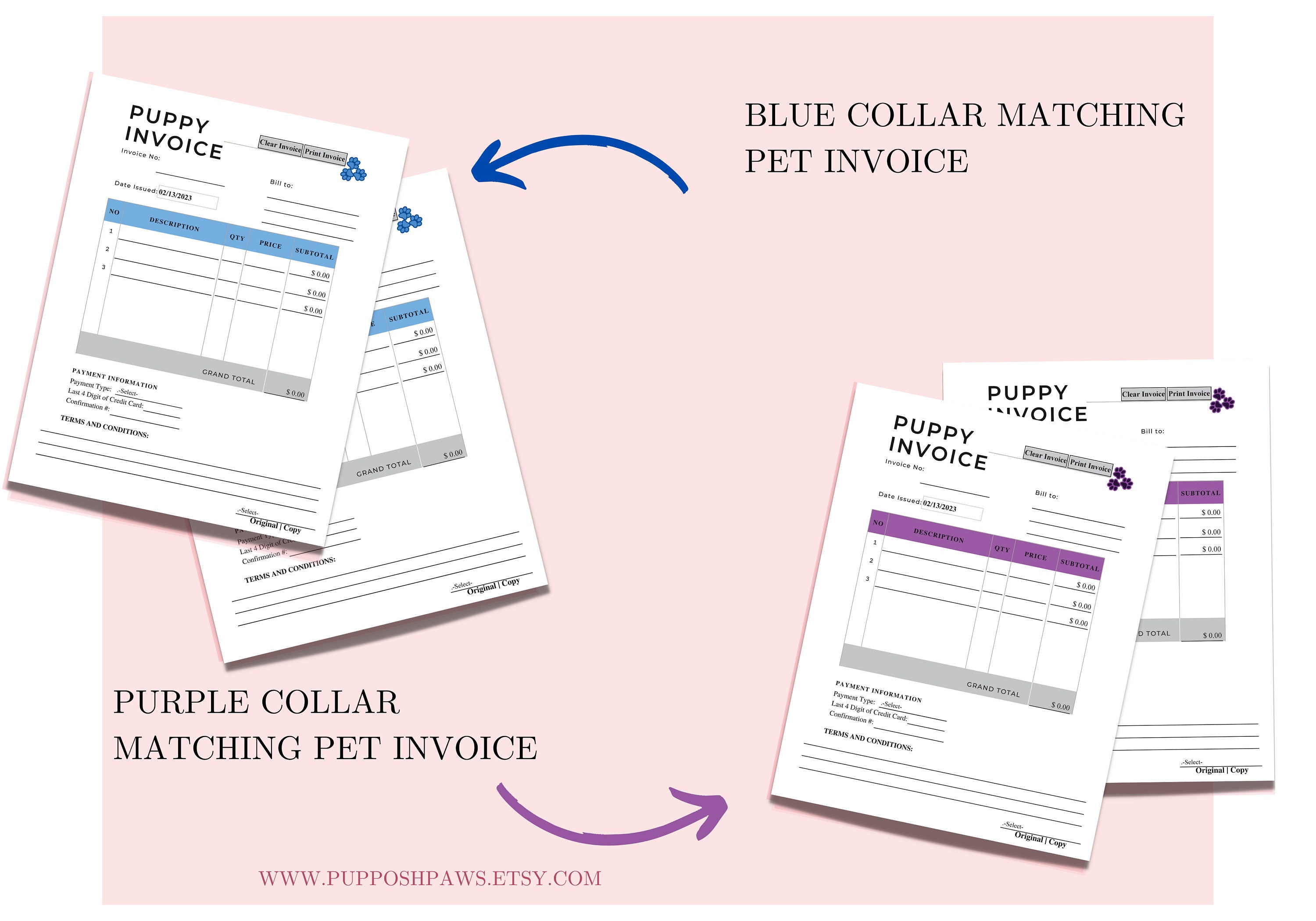Pawfect Puppies Invoice: Fillable Invoice Receipt for Dog Breeders and ...