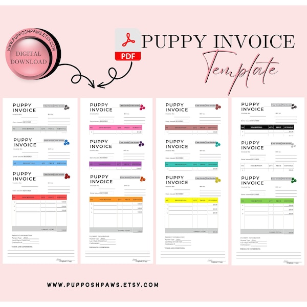 Dog Invoice and Receipt - Etsy