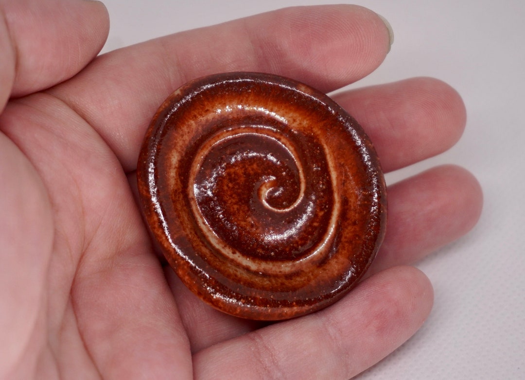 Ceramic Fidget Worry Stone ~ Meditative Spiral ~ Sensory Stimulation ...