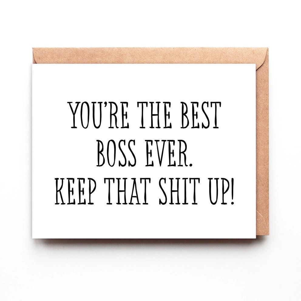 You're the Best Boss Card, Funny Boss Card, Card for BOSS, Birthday ...