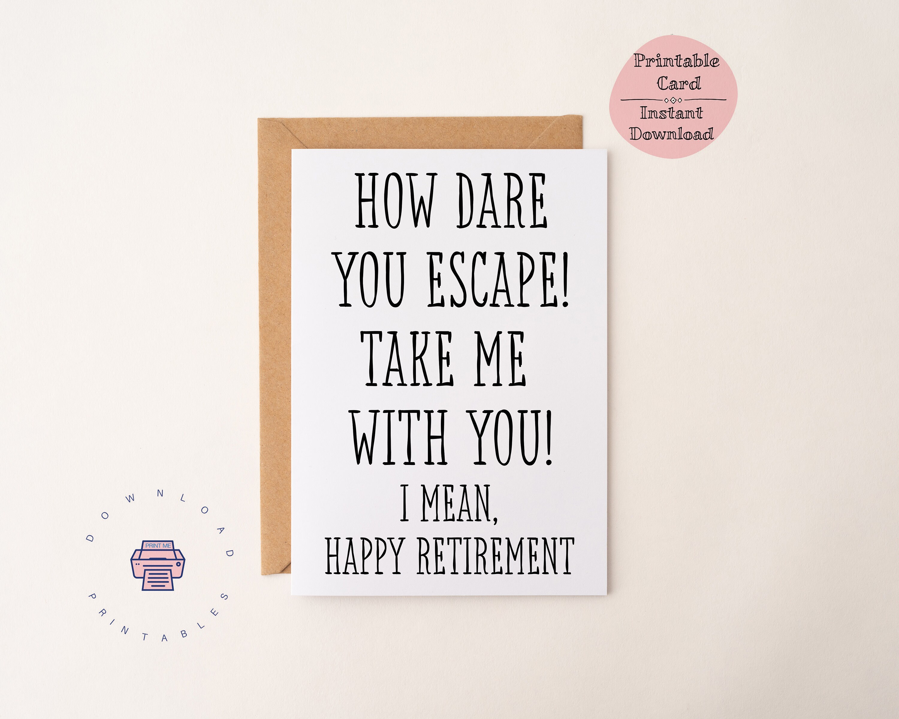 Printable Funny Retirement Card, Rude Retirement Card, Fucking Quitter ...