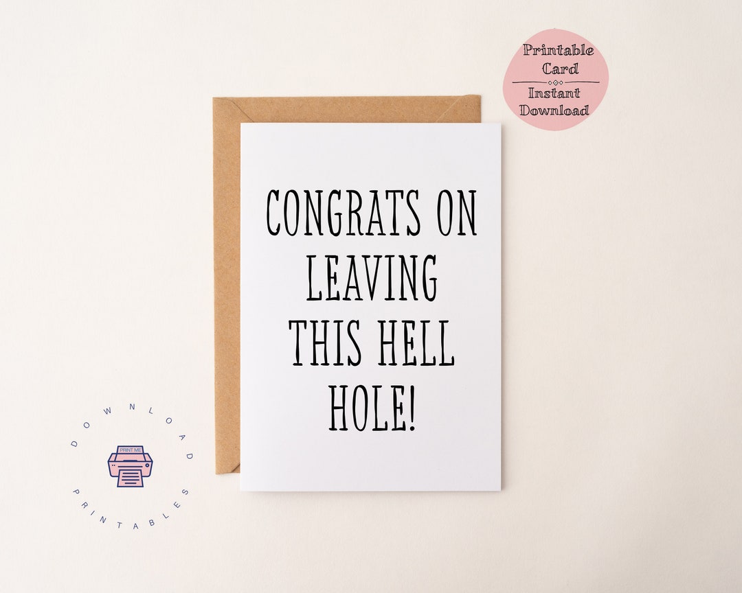 Printable Goodbye Card, Congrats on Leaving, Coworker Leaving, Moving ...
